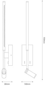 LED Nástěnné svítidlo TORCH LED/6W/230V + LED/3W bílá