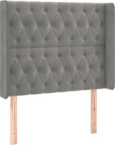 Box spring postel s matrací a LED světle šedá 90x200 cm samet 3139721