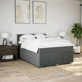 Box spring postel s matrací tmavě šedý 140 x 190 cm textil 3289371