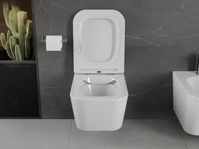 Mexen Madox WC mísa Rimless se zpomalovacím sedátkem slim, duroplast, bílý lesk - 30154000