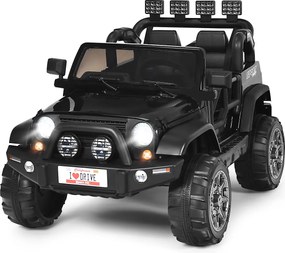 Costway Elektrické auto 12 V napájené baterií se 2 sedadly, černé, černý