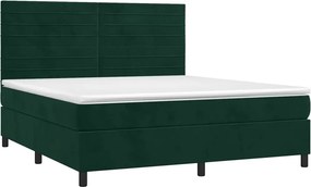 Box spring postel s matrací tmavě zelená 180x200 cm samet 3143100