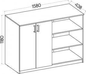 Falco Komoda Matylda 830 sv.šedá/ dub artisan