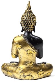 Milujeme Kameny Buddha meditující - socha Feng shui - černo-zlatý - velký