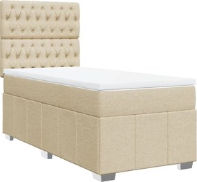 Box spring postel s matrací krémová 80 x 200 cm textil 3291507