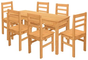 IDEA Jídelní stůl 11164V + 6 židlí 1221V TORINO vosk