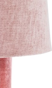 Růžová kovová stolní lampa s textilním stínidlem (výška 35 cm) Demra – Bizzotto