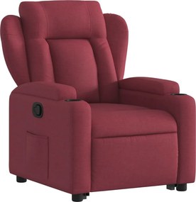 Zvedací polohovací křeslo vínové textil 3204485