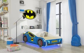 Postel s matracem a LED osvětlením BATCAR 140x70