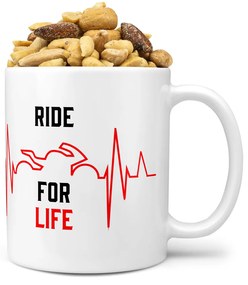 Hrnek Ride for life (Náplň hrníčku: Směs slaných oříšků)