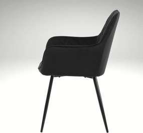 Vikio Jídelní set pro 6 osob 180x90 cm dub noha U černá židle s područkami VJS168-6C