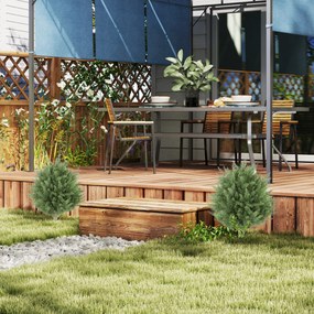HOMCOM 2dílná sada umělých rostlin, UV-odolná umělá cypřišová rostlina s 387 listy a zemním kolíkem, Ø40 x 60H cm, zelená