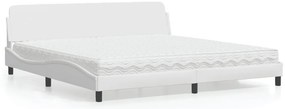 Postel s matrací Dover bílá 200 x 200 cm umělá kůže 3208478