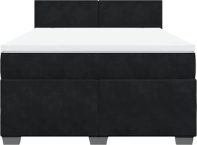 Box spring postel s matrací černá 140x200 cm samet 3286326