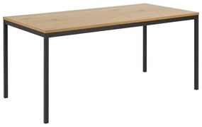 Stół do jadalni Dębowy blat Czarny 160x80 cm LONEY
