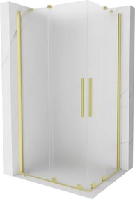 Mexen Velar Duo, sprchový kout s posuvnými dveřmi 100 x 90 cm, 8mm sklo námraza, zlatá matná, 871-100-090-32-55