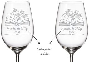 Dekorant Skleničky k výročí na bílé víno KNIHA