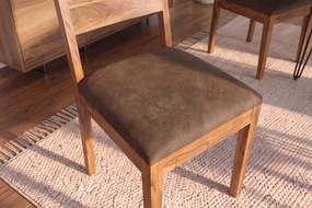 Designová židle Timber II Sheesham / hnědé mikrovlákno