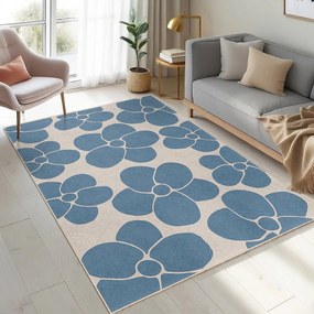 Modrý pratelný koberec 80x150 cm Blue Meadow – Mila Home