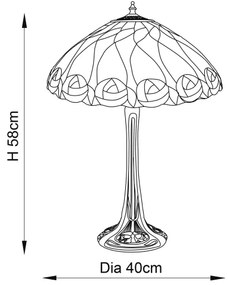 Endon 64177 - Stolní lampa Tiffany HUTCHINSON 1xE27/60W/230V pr. 40 cm