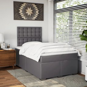 Box spring postel s matrací šedá 120x190 cm umělá kůže 3293014