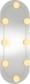 Nástěnné zrcadlo s LED osvětlením 20 x 50 cm sklo oválné 3189159