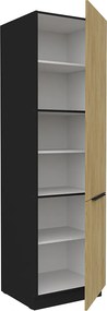 CREMONA cc | vysoká skříňka 60 DK-210 2F potravinová s policemi | 60 cm | černá/cremona