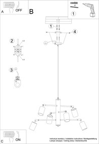 Sollux Lighting Lustr LEMMI 6 černý