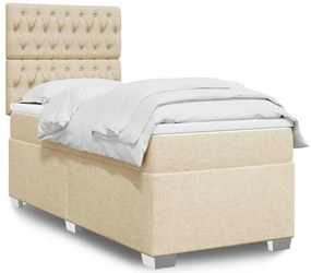 Box spring postel s matrací krémová 80 x 200 cm textil 3292627