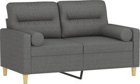 2místná pohovka s polštáři tmavě šedá 120 cm textil 3200814