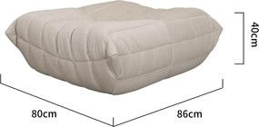 Taburet Nua 86 cm samet světle béžový