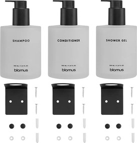 Bílé nástěnné skleněné dávkovače mýdla v sadě 3 ks 350 ml Kirei – Blomus