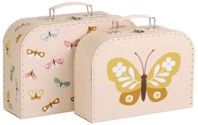 Sada kufříků do dětského pokoje motýlky 2ks