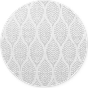 NORTHRUGS, Kusový koberec Duet Liora 106246 White/Gray kruh - na ven i na doma, 160x160 (průměr) kruh, šedá, chodba / předsíň