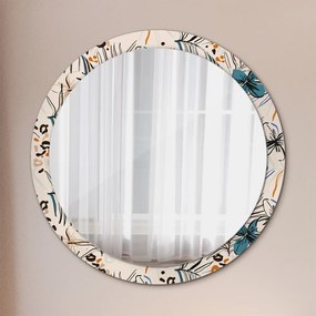 Kulaté zrcadlo s dekorem Květiny se vzorem džungle fi 100 cm