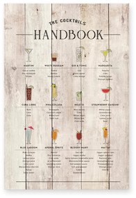 Dřevěná cedule 40x60 cm Cocktails Handbook – Really Nice Things