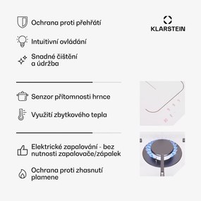 Klarstein MultiChef 4, indukční a plynová varná deska, 4 varné zóny, 2 plynové hořáky, 2 indukční varné desky, FlexZone