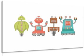 Obraz rodinka robotů - 60x40 cm