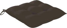 Skládací židle s polštáři v barvě taupe, 3 ks, masivní teakové dřevo 3062537