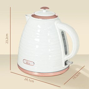 HOMCOM Elektrický varná konvice, 1,7 l, 2,2 kW, rychlovarná funkce s odnímatelným omyvatelným filtrem proti vodnímu kameni