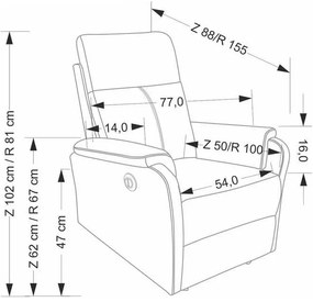 Polohovací křeslo Flint, béžová