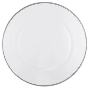 Skleněný talíř se stříbrným okrajem 112401