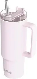 Quokka Nerezový termohrnek s brčkem Stream Light Pink 950 ml