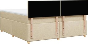 Box spring postel s matrací krémová 200x200 cm textil 3286785