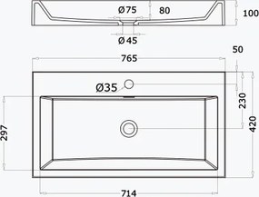 design umyvadlo COLOSUM G6 60-100cm