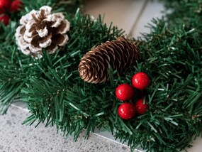 Adventní věnec na dveře COSY GLOW 50 cm s LED osvětlením