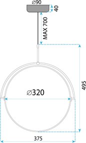 Toolight Toolight, LED stropní svítidlo 35cm APP1426-C, černá, OSW-01880