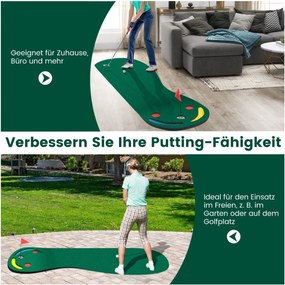 Costway Golfová podložka na odpalování se 3 odkládacími kelímky a 1 skládací