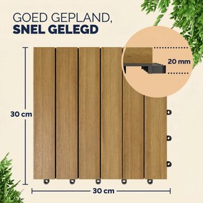 Deuba Dřevěná terasová dlaždice eukalyptus 30 × 30 cm hnědý FSC® 100%