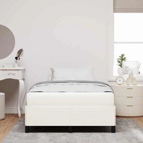Rám postele s matrací Krémová 120 x 190 cm textil 3399112